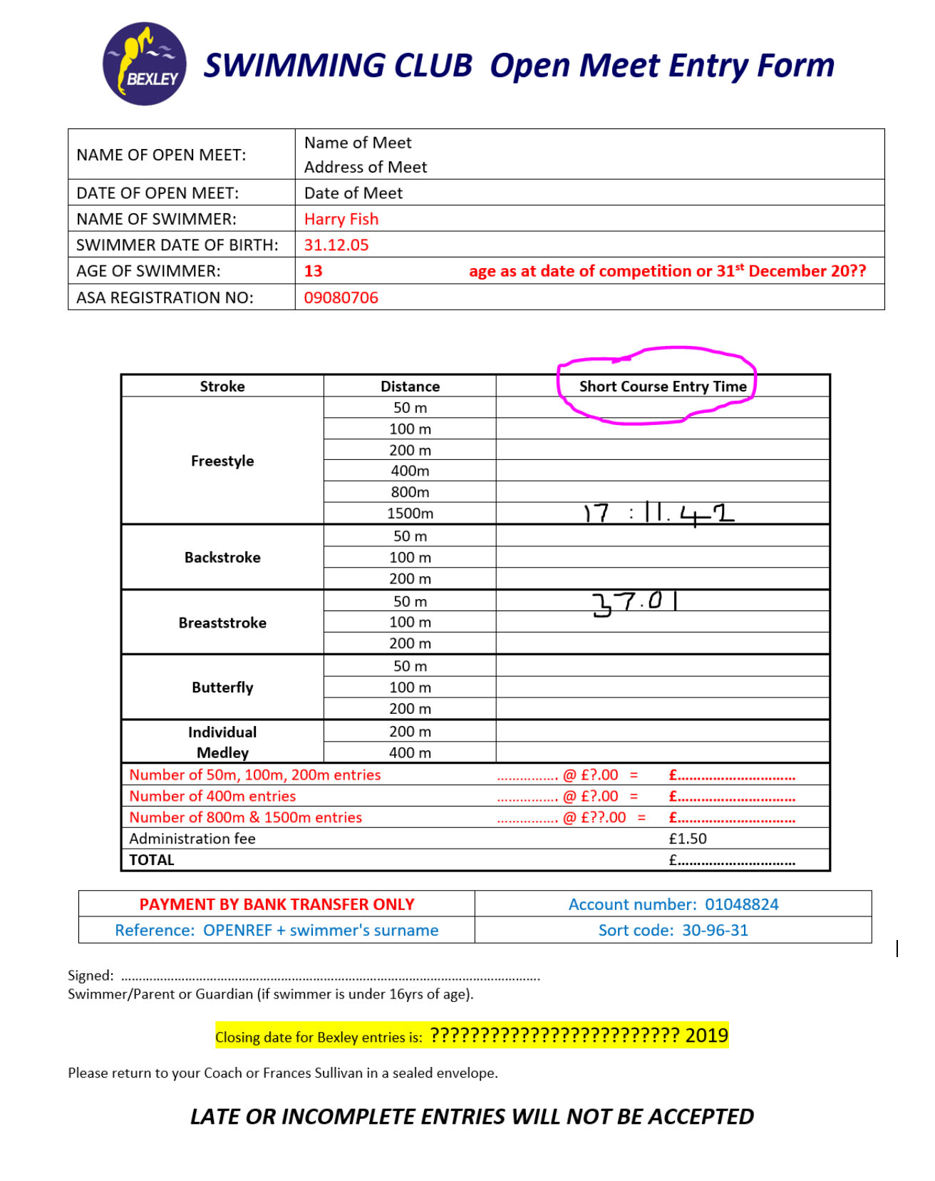 Parent Guide to Competing – Bexley Swimming Club